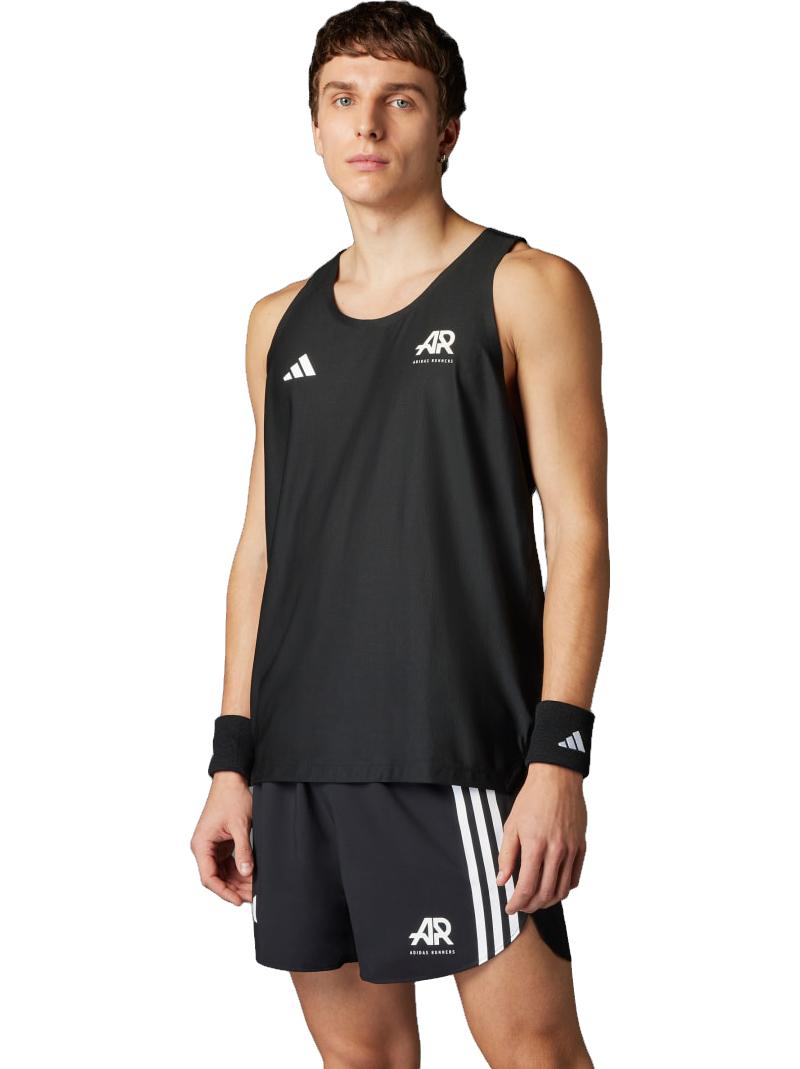 Adidas Runners Climacool Singlet In Black - 40% Off
