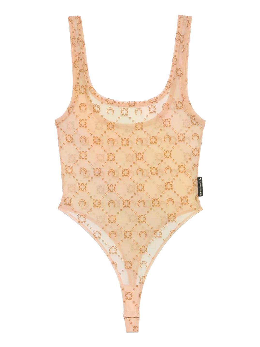 MARINE SERRE Marine Serre Recycled Mesh Flock Bodysuit