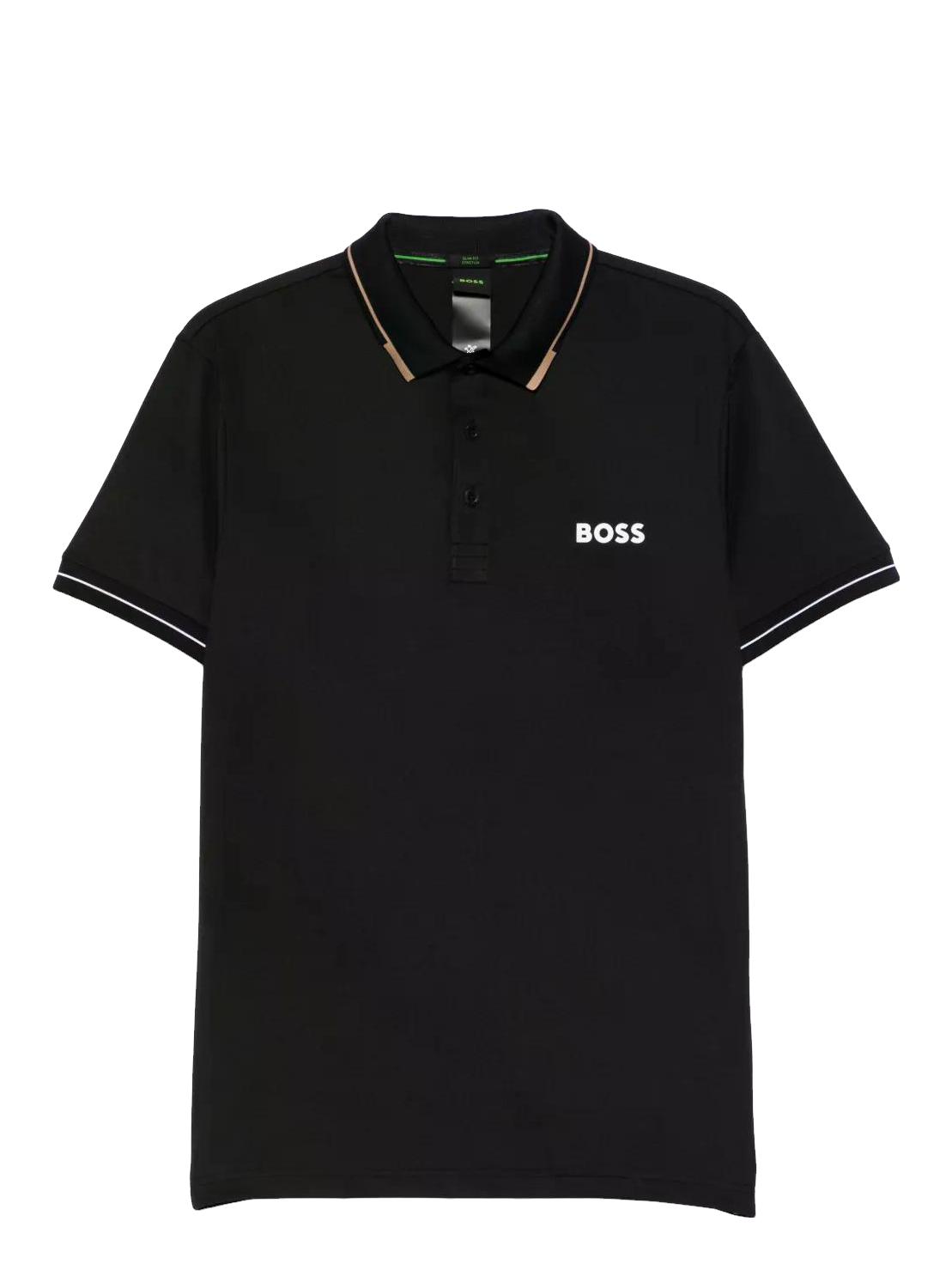 BOSS contrast-logo polo shirt in a slim fit