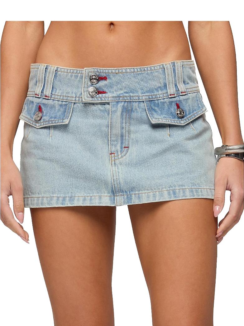 EDIKTED Edikted Rae Denim Mini Skort