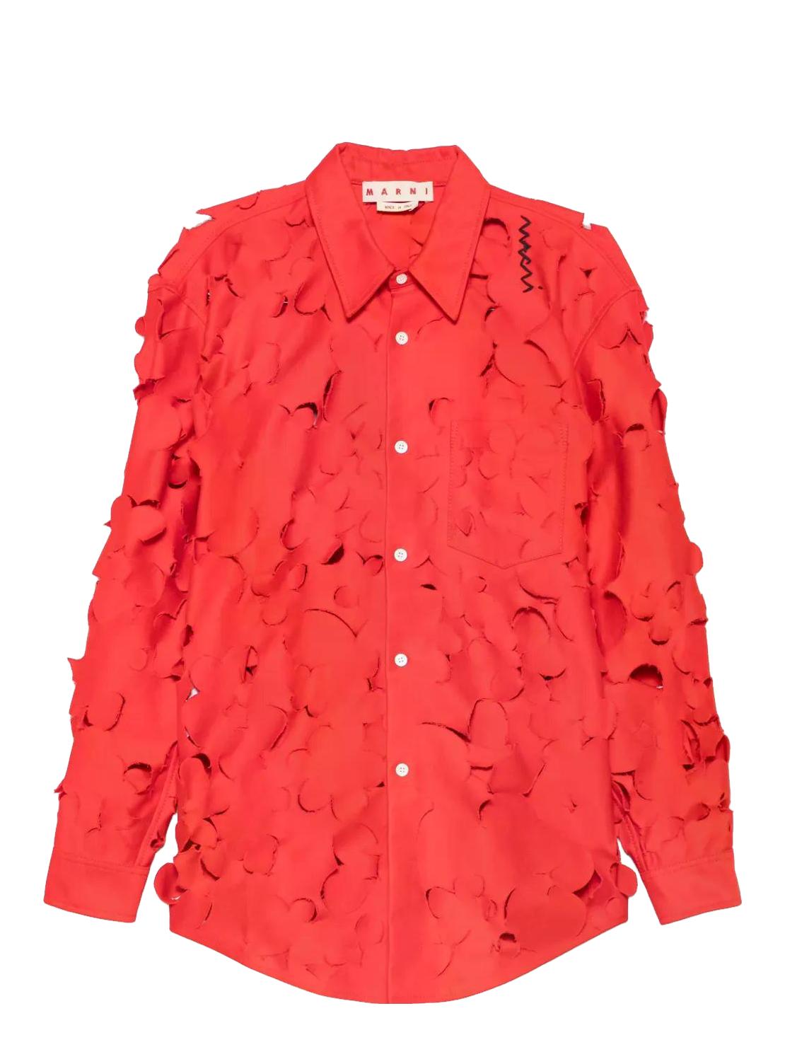 MARNI cut-out detail cotton shirt