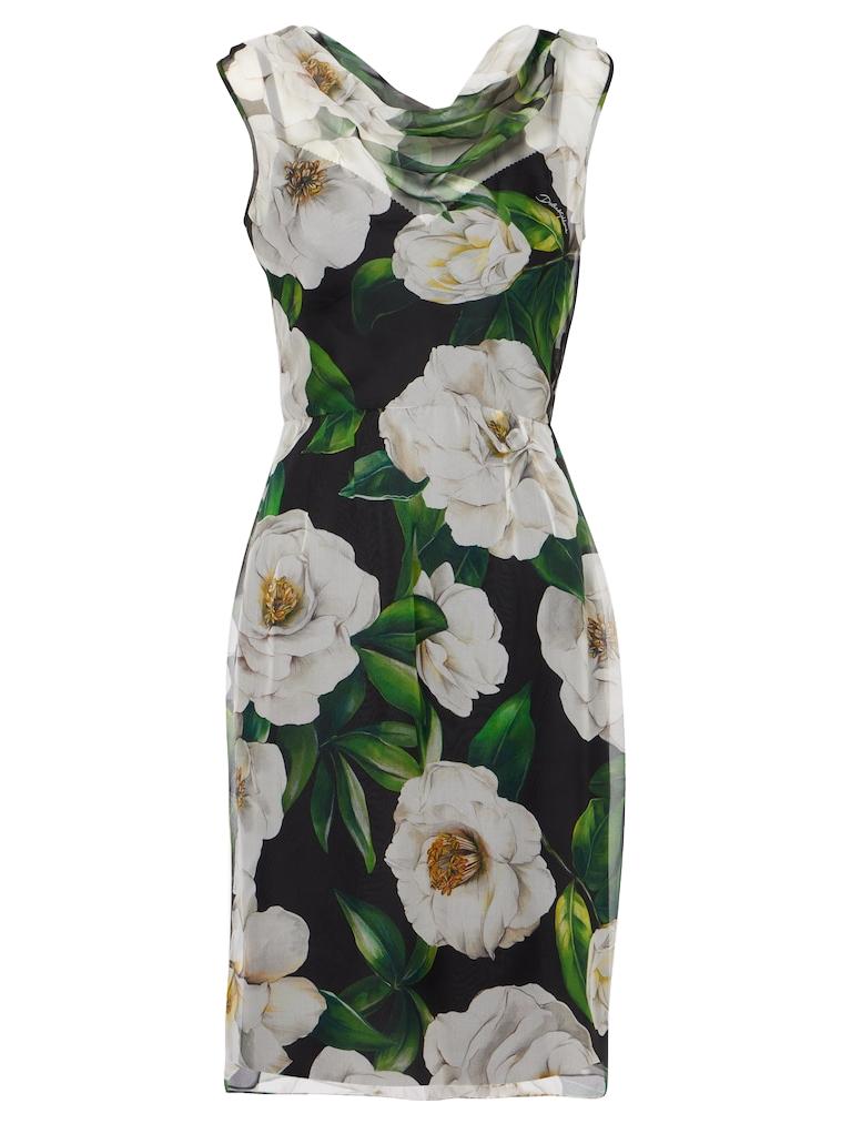 DOLCE & GABBANA floral silk chiffon cocktail dress