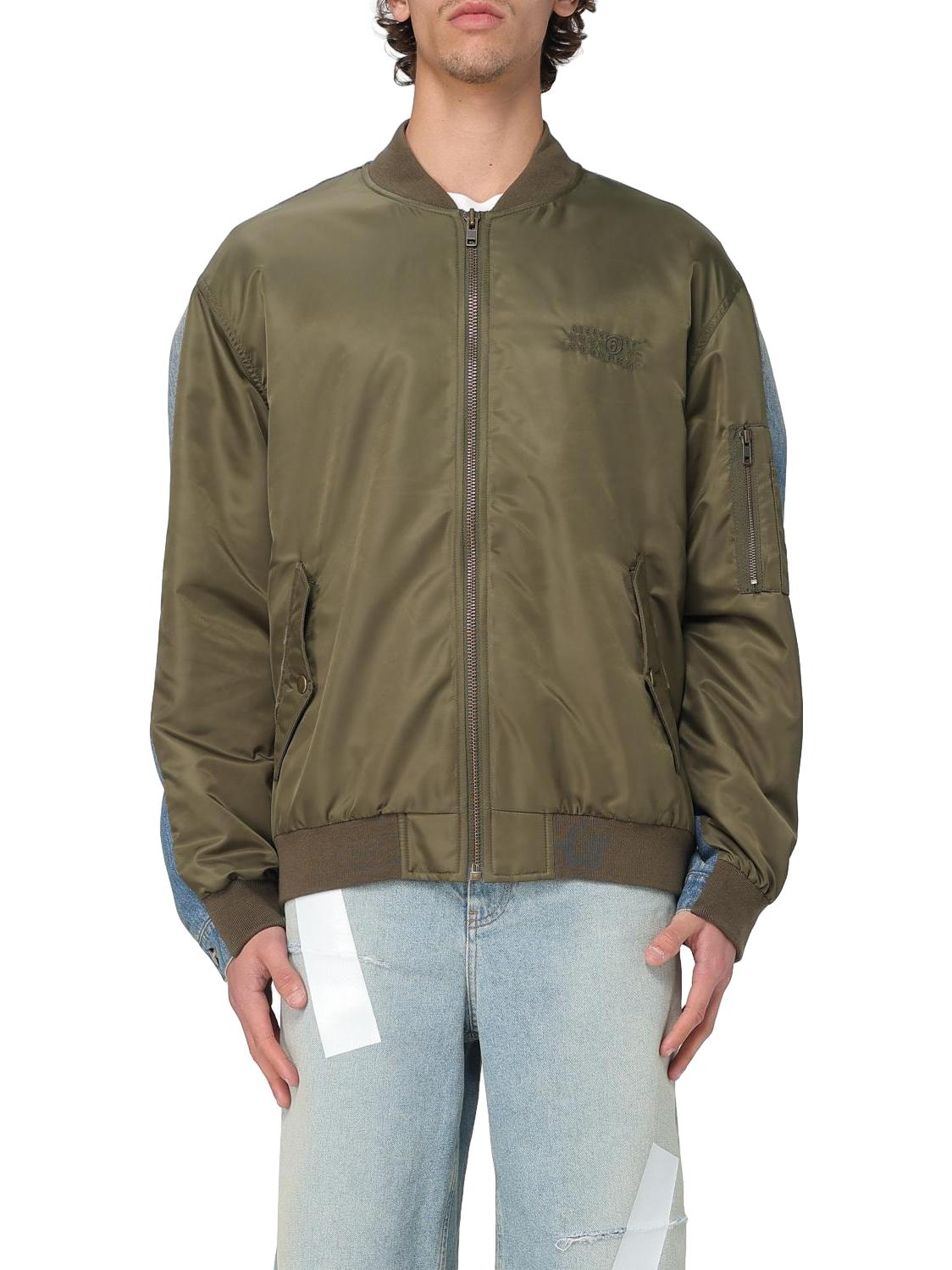 MAISON MARGIELA MM6 Maison Margiela Bomber Jacket with Denim Sleeves
