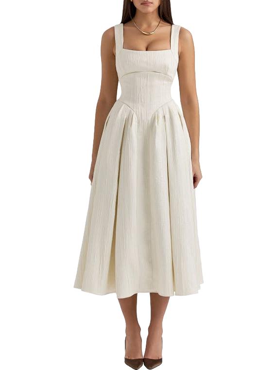 House Of Cb Georgiana Slim-fit Midi Dress - White | Editorialist House Of Cb Georgiana Slim-fit Midi Dress - White | Editorialist