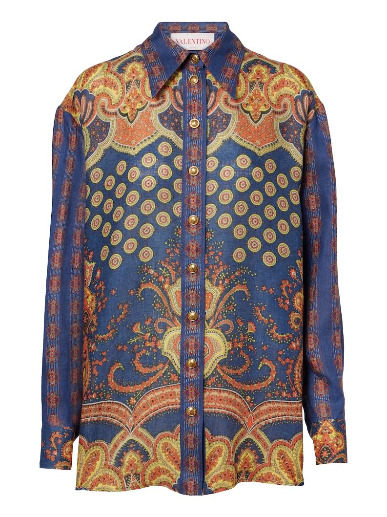 VALENTINO voyage imaginaire vlogo linen blouse