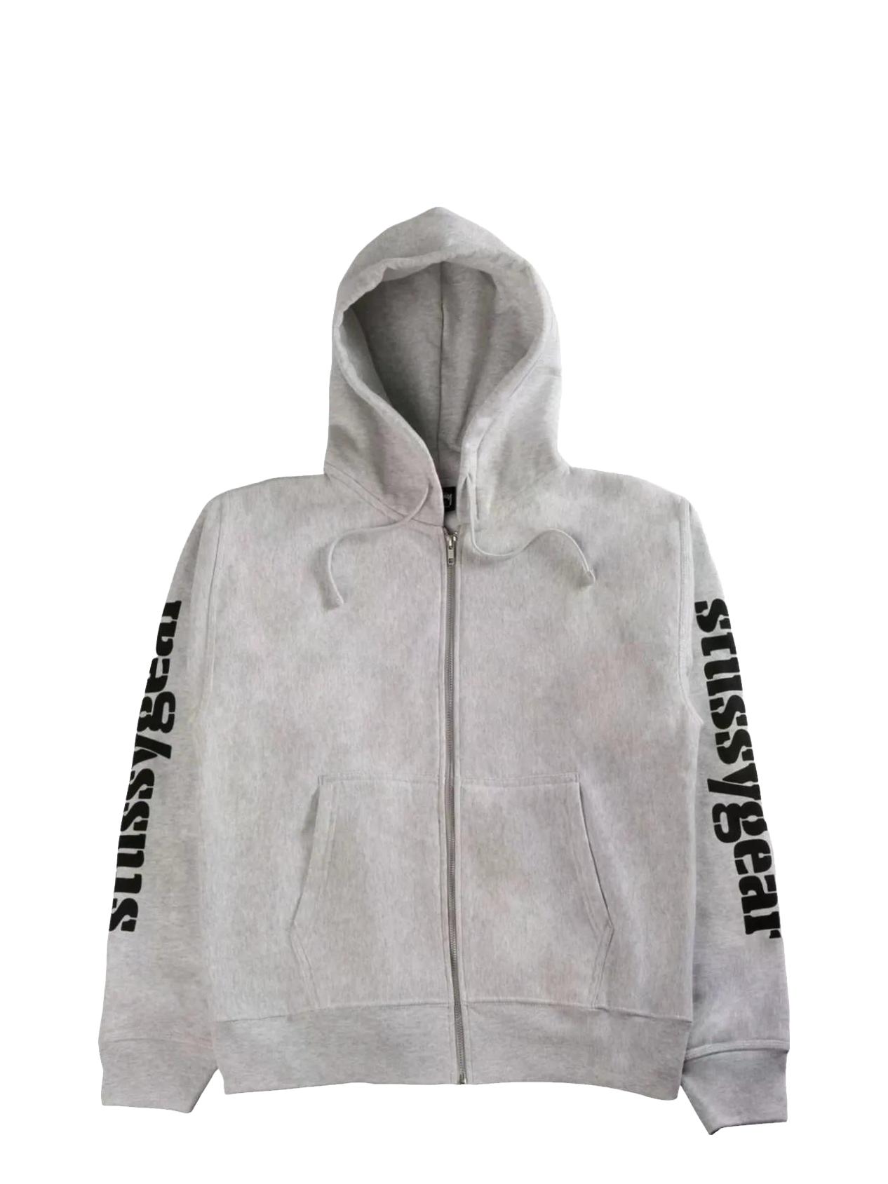 StüSsy Zip-Up Hoodie In Grey - 40% Off | Editorialist