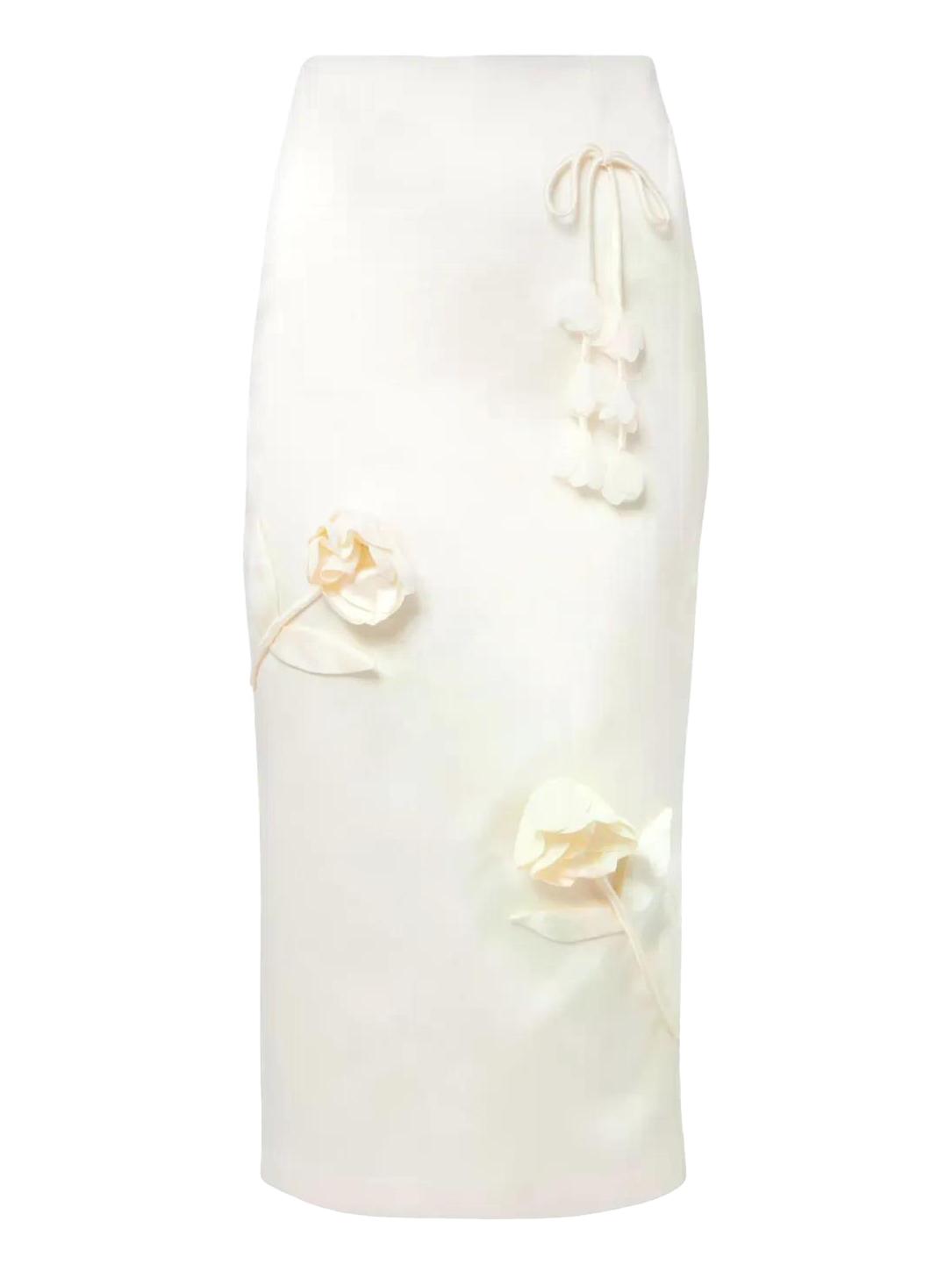 SELF-PORTRAIT Self-Portrait Floral-Appliqué Skirt