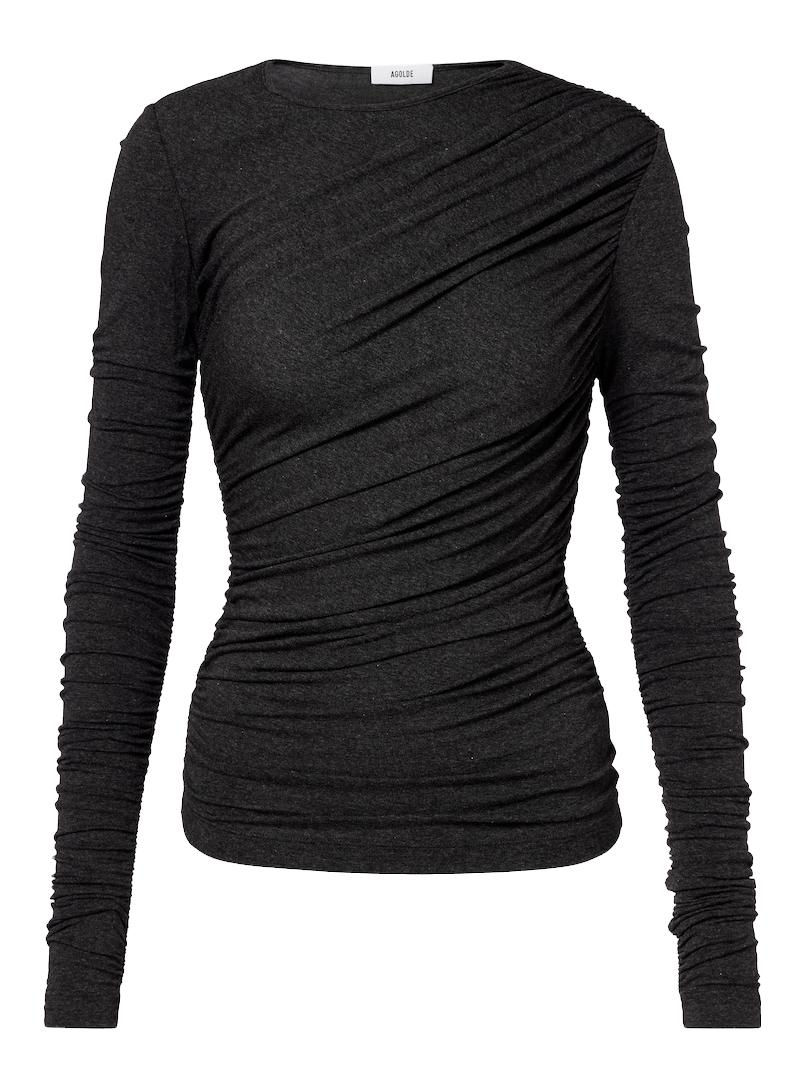 AGOLDE tania ruched jersey top