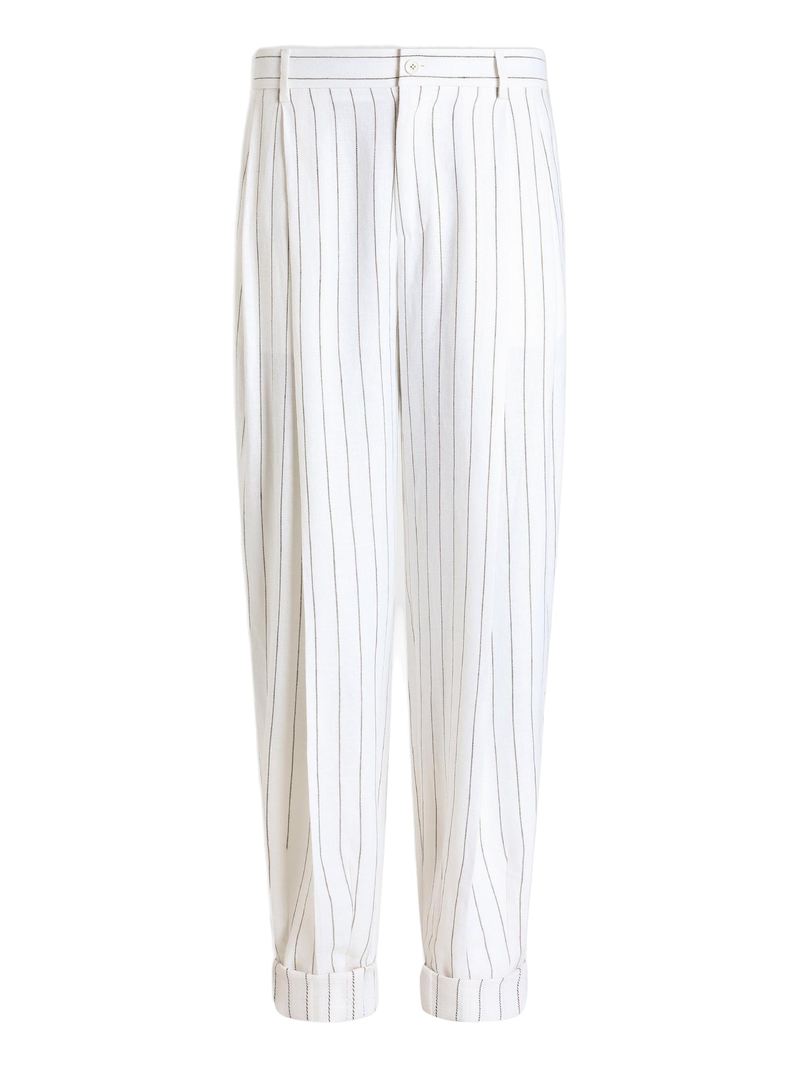 DOLCE & GABBANA Dolce & Gabbana Pinstripe Linen-Blend Trousers