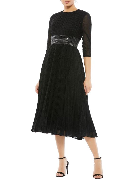 MAC DUGGAL Shimmering A-Line Midi Dress