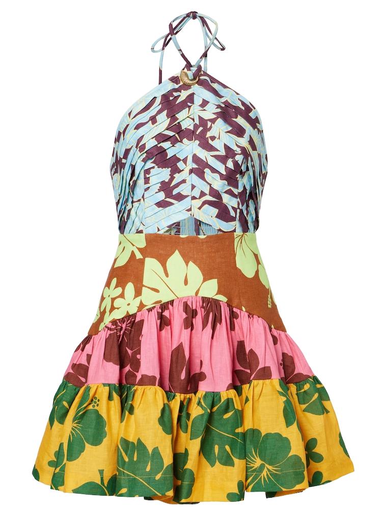 ALEMAIS Alémais Poppy Printed Halterneck Minidress