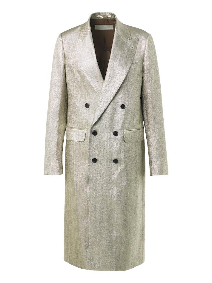 DRIES VAN NOTEN Dries Van Noten Double-Breasted Lamé Coat