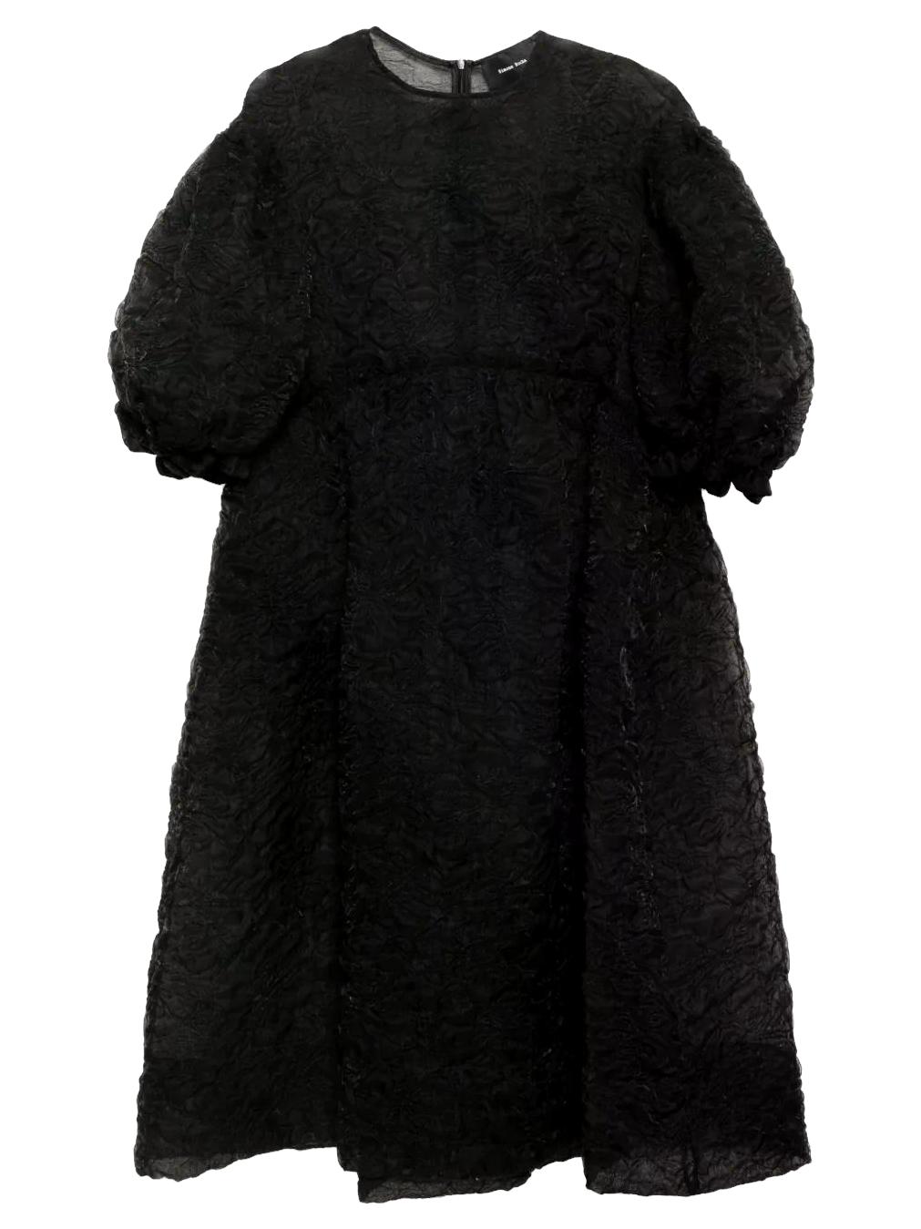 Simone Rocha Ruffle Detail Smock Dress - Black | Editorialist