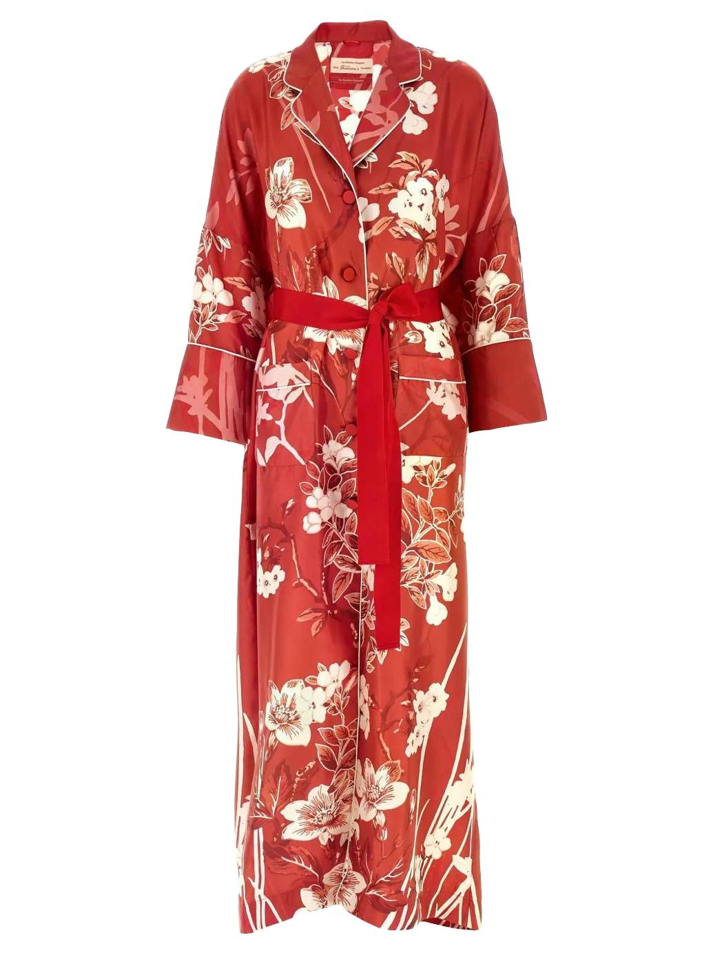 F.R.S For Restless Sleepers Icelos Printed Silk Dress In Red
