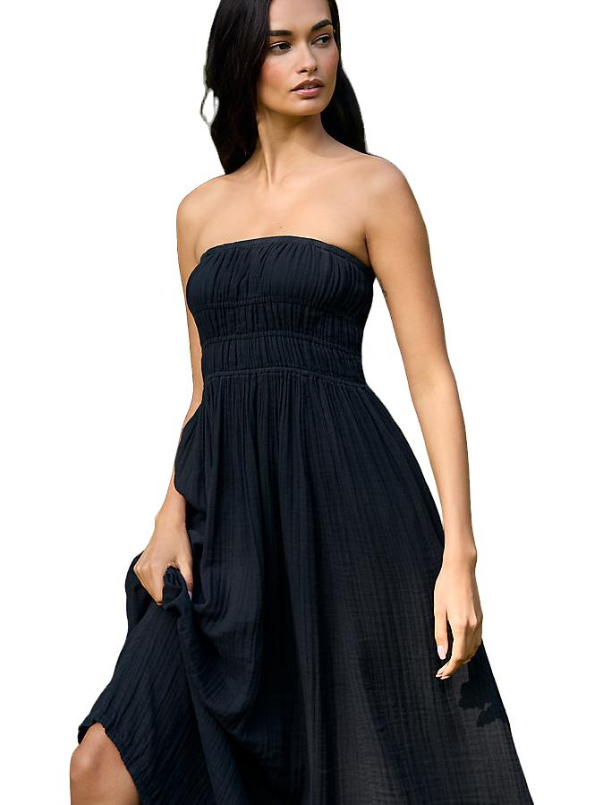 Celandine Strapless Smocked Drop-Waist Maxi Dress In Kelly - 69% Off |  Editorialist
