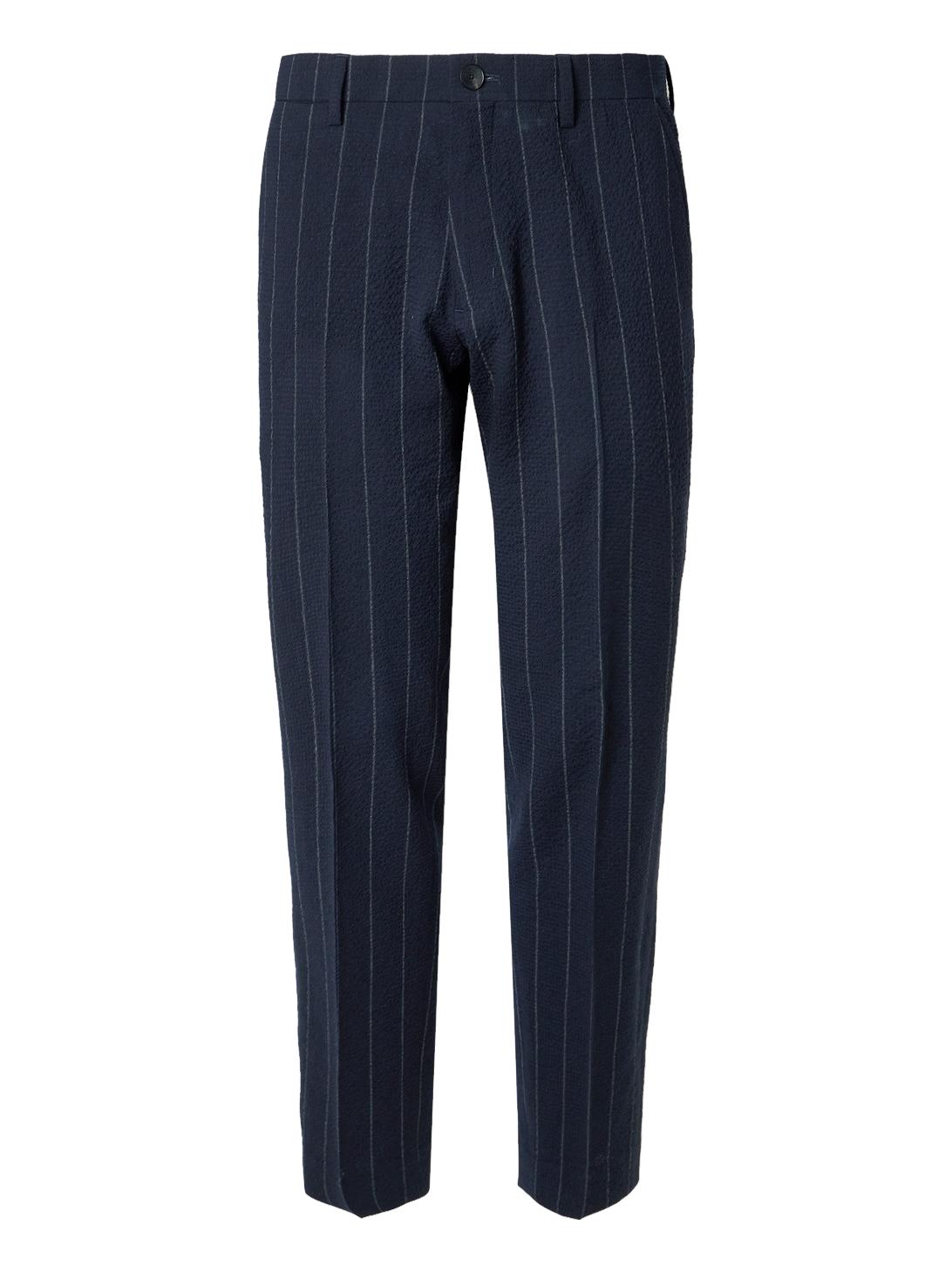 MR P. Philip Tapered Pinstriped Wool-Blend Seersucker Suit Trousers