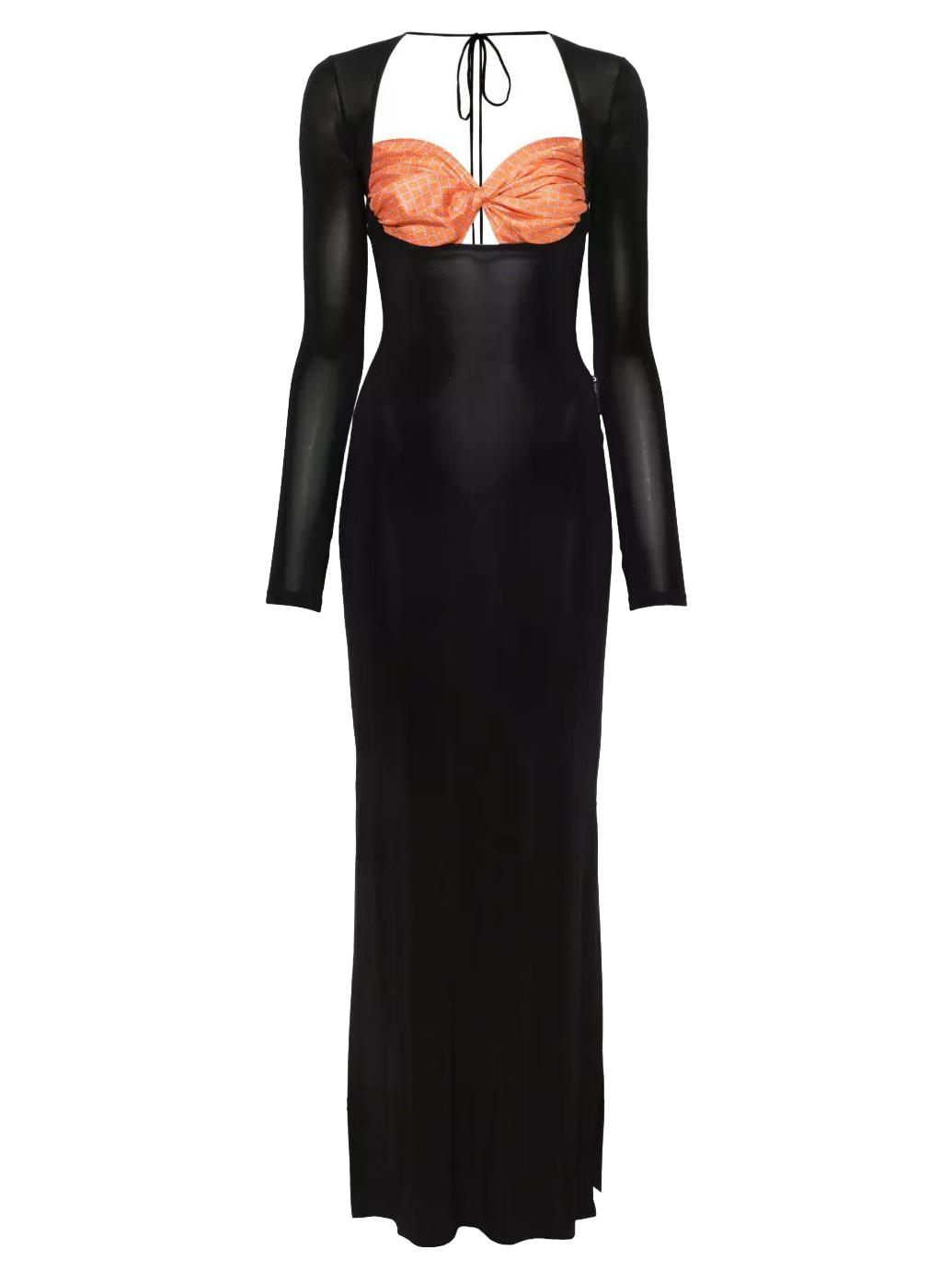 MARINE SERRE Marine Serre Regenerated Silk Maxi Dress