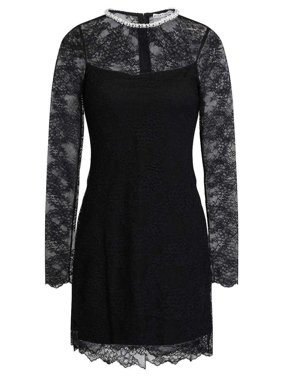 Alice + Olivia Delora Turtleneck Mini-Dress - Black - 65% Off | Editorialist