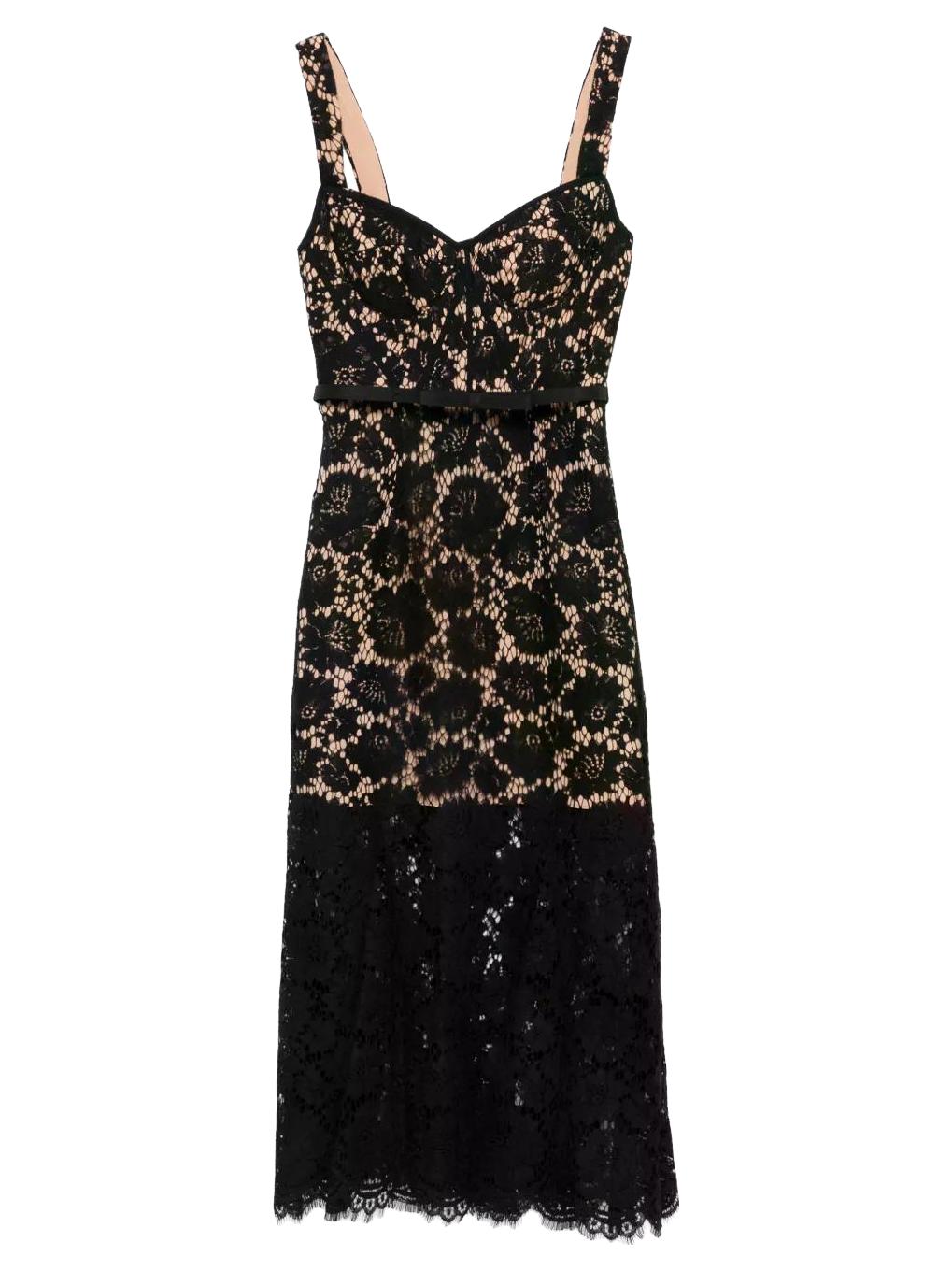 Self-Portrait 3d Flora-Lace Midi Dress In Red - 25% Off | Editorialist