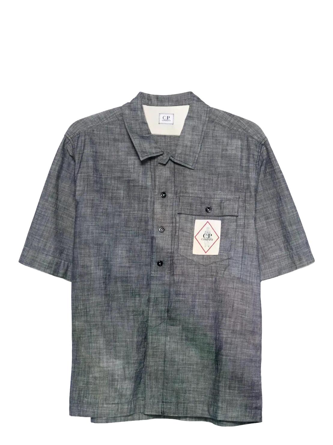 C.P. COMPANY logo-patch shirt
