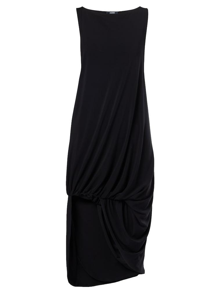 JACQUEMUS Peplo Draped Jersey Midi Dress