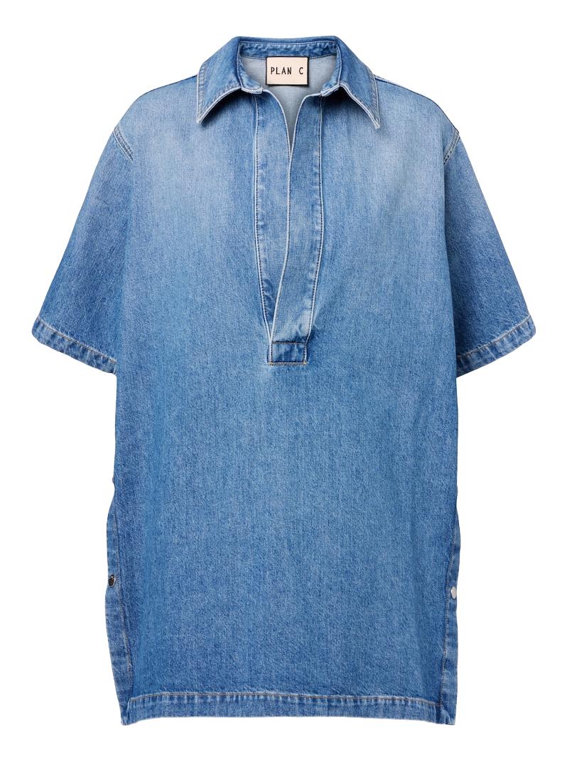 PLAN C Plan C Oversized Denim Shirt