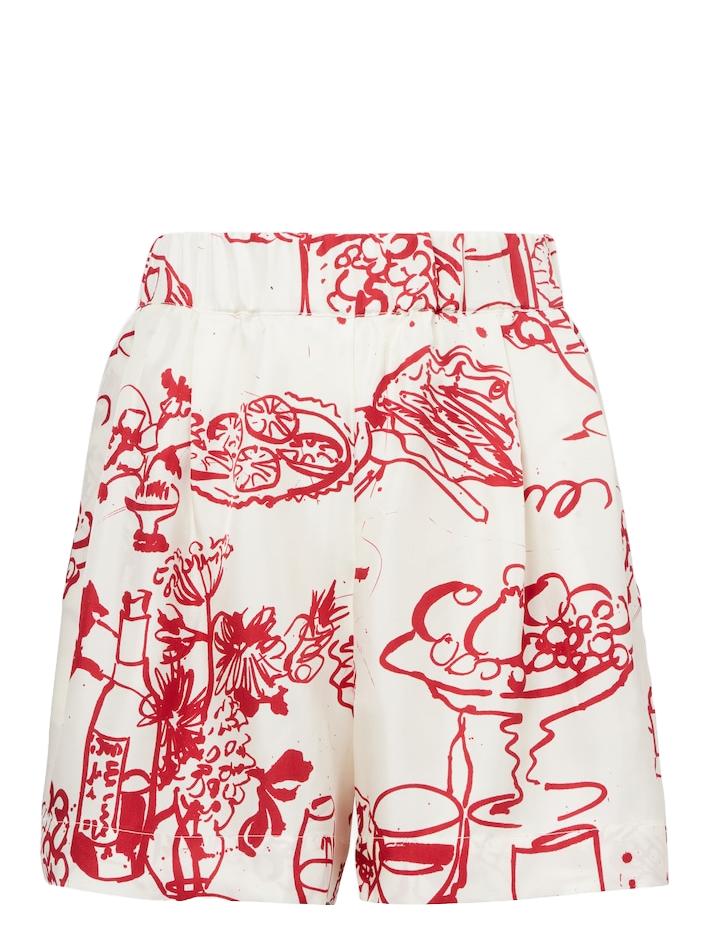ASCENO Asceno Printed Silk Twill Shorts
