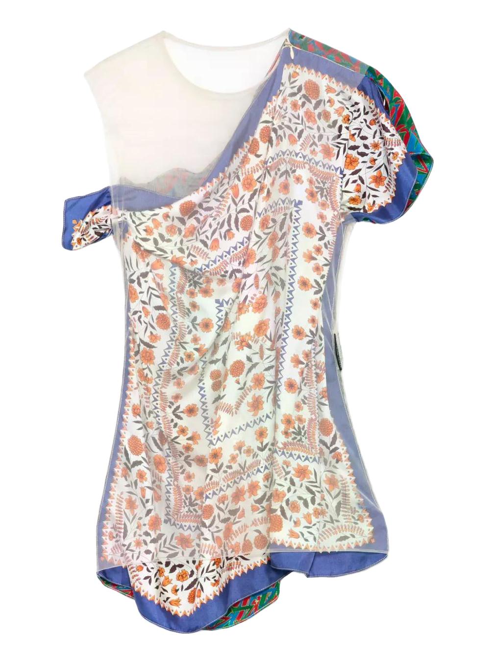MARINE SERRE Marine Serre Asymmetrical Layered Scarf Top