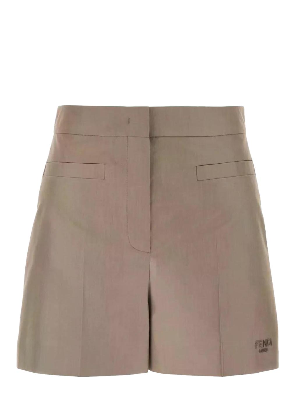 Fendi Stamp 1925' Denim Shorts - Beige | Editorialist