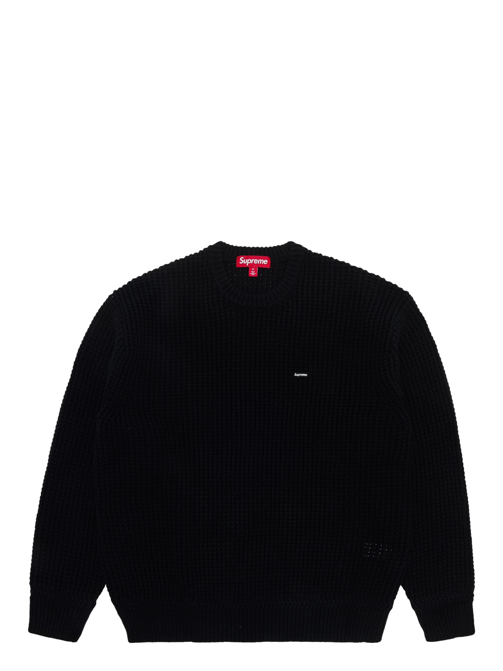 Supreme Waffle Small Box Logo Sweater - Black | Editorialist