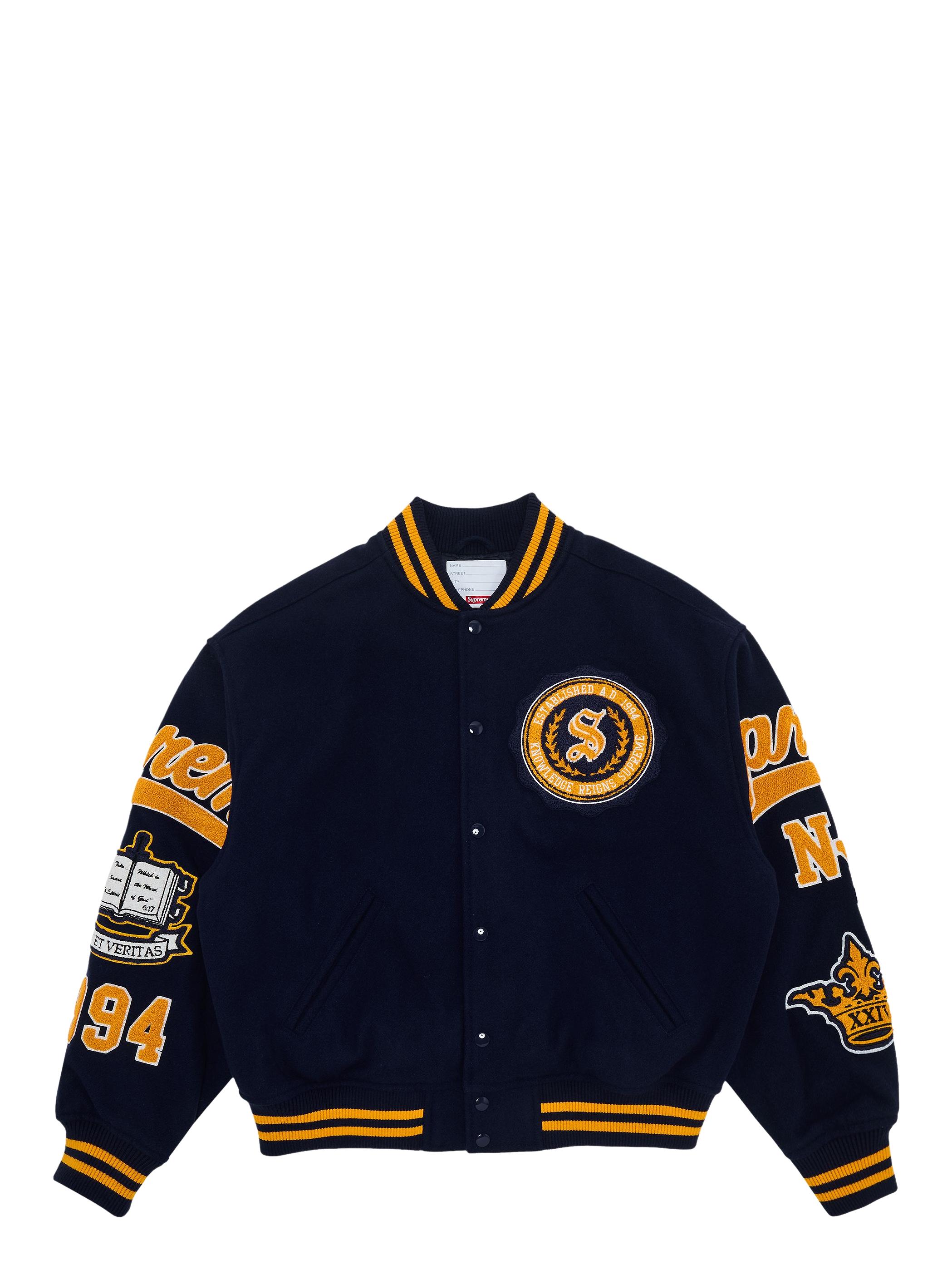 Supreme Veritas Varsity Jacket - Black | Editorialist