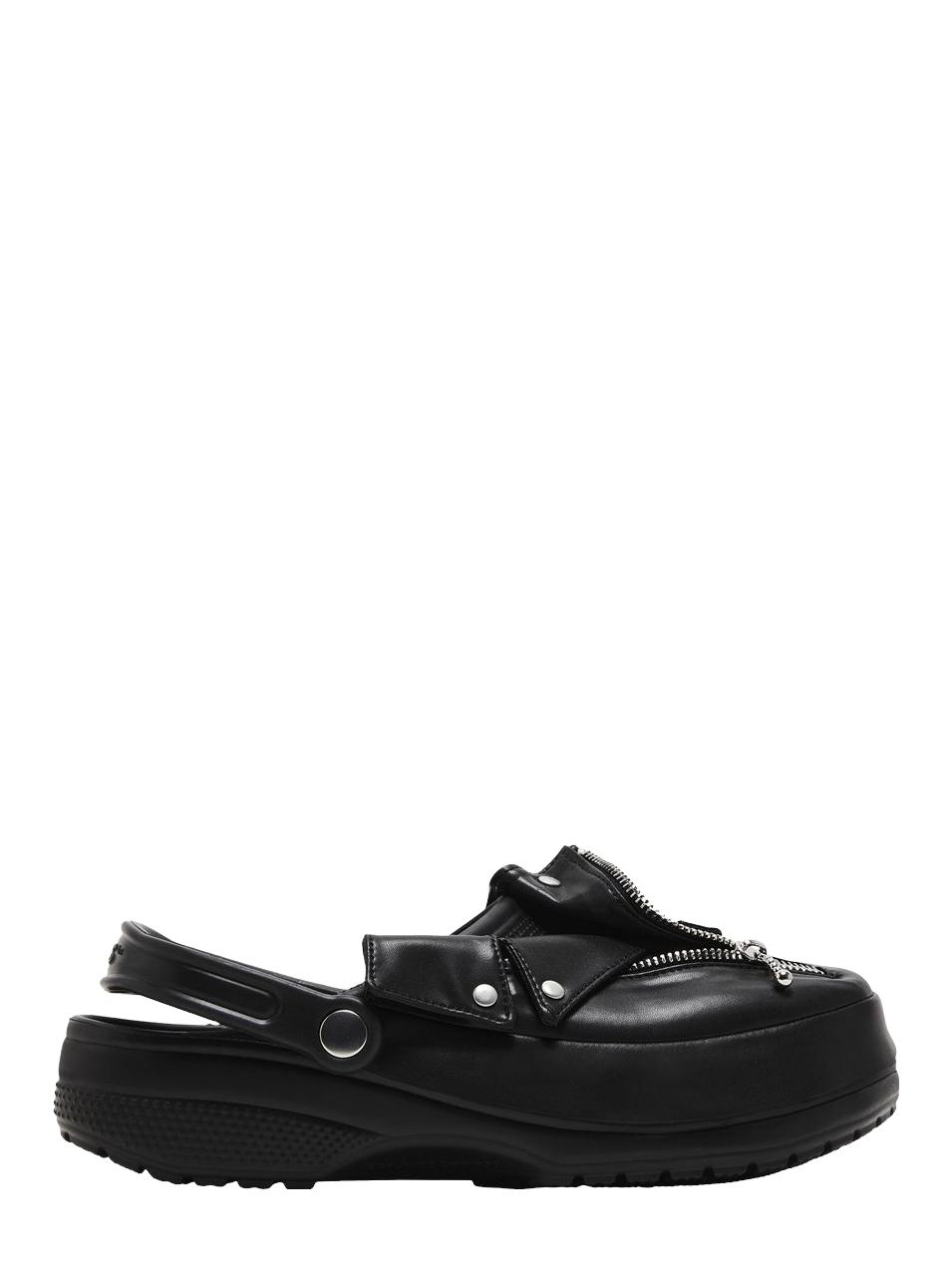 Crocs X Beams Classic Clog Leather Riders - Black | Editorialist
