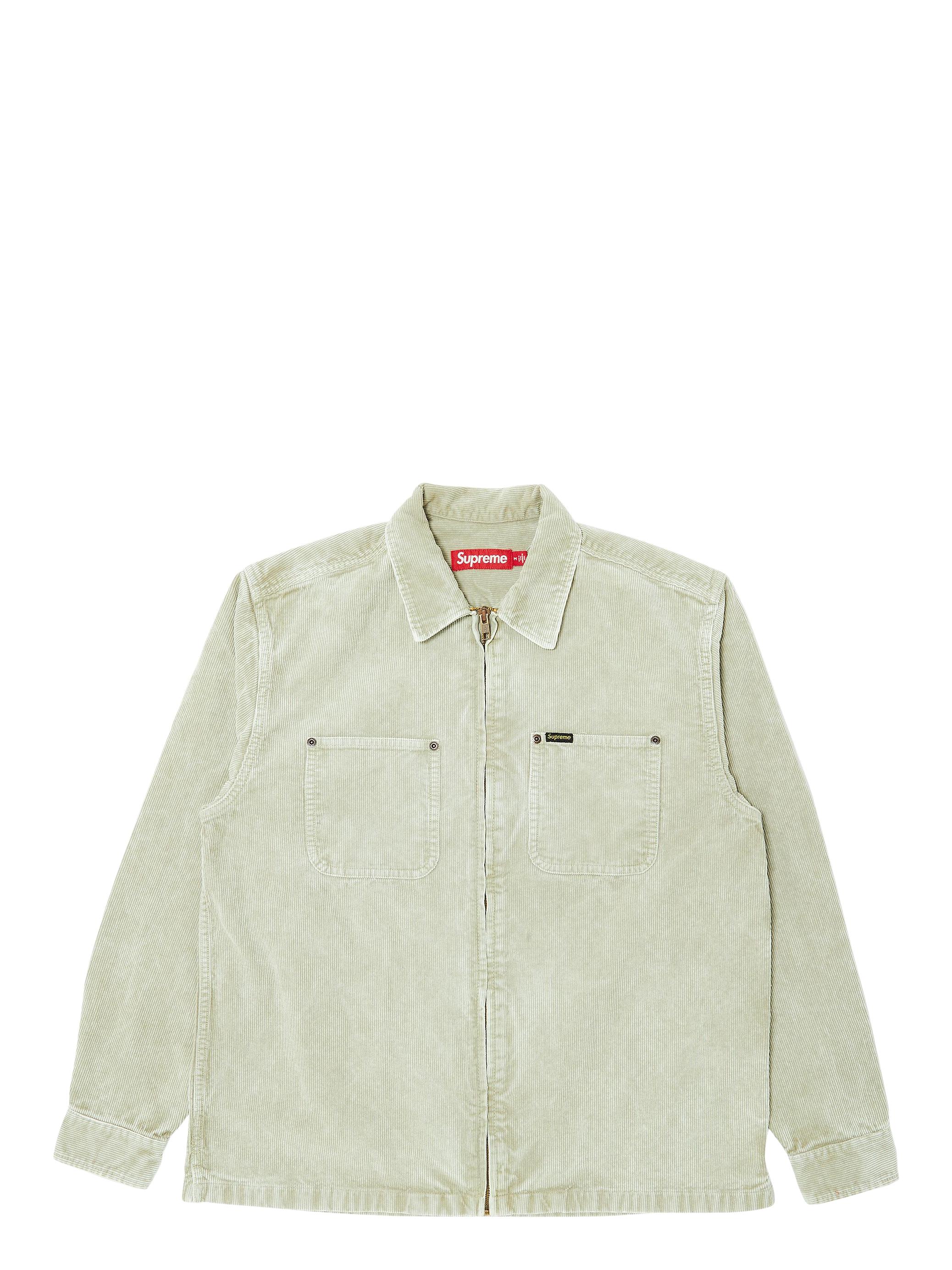 Supreme Washed Corduroy Zip Up Shirt - Tan | Editorialist