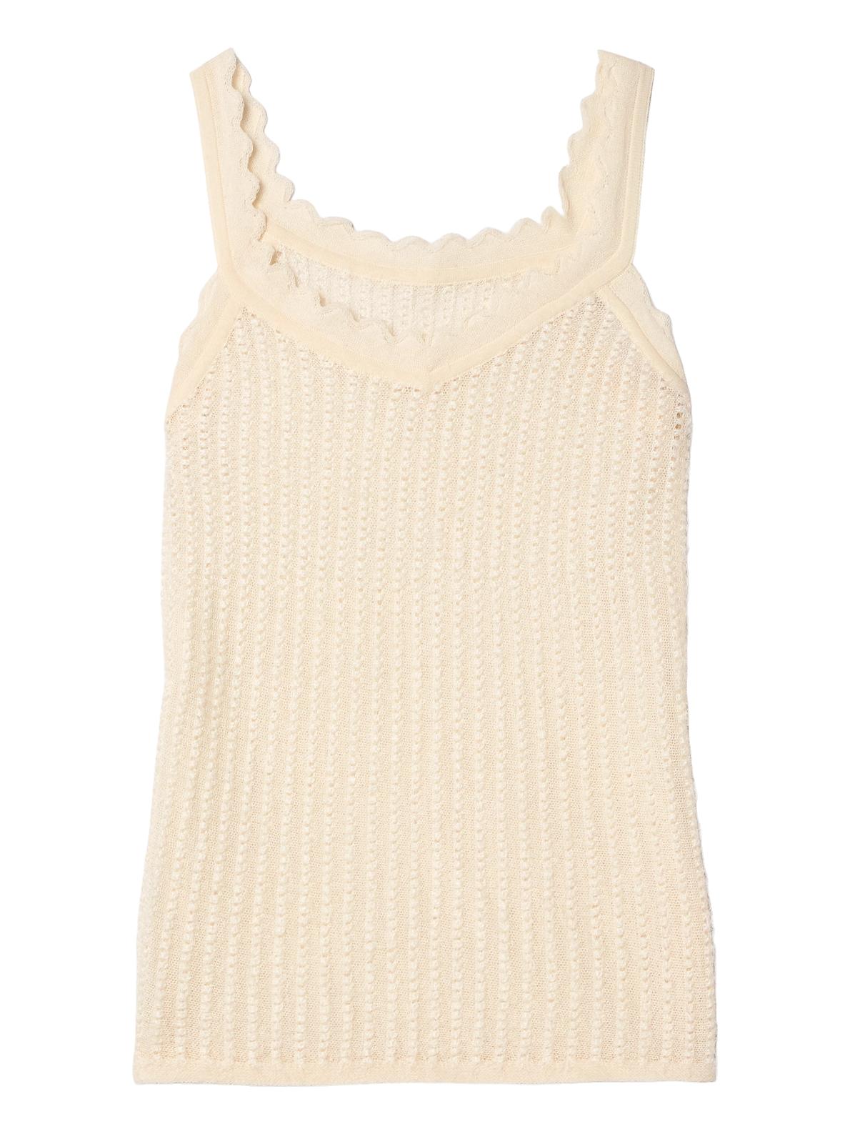 KHAITE KHAITE Ennio Scalloped Pointelle-knit Tank
