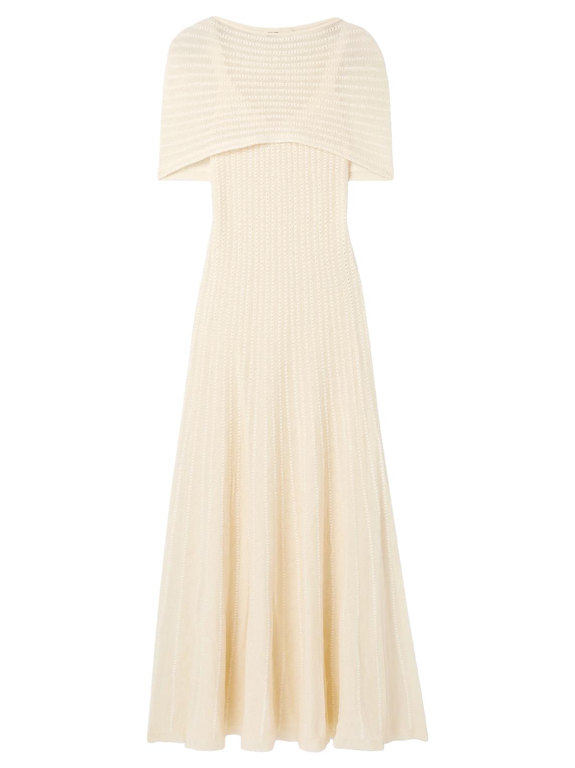 KHAITE KHAITE Thora Pointelle-knit Midi Dress