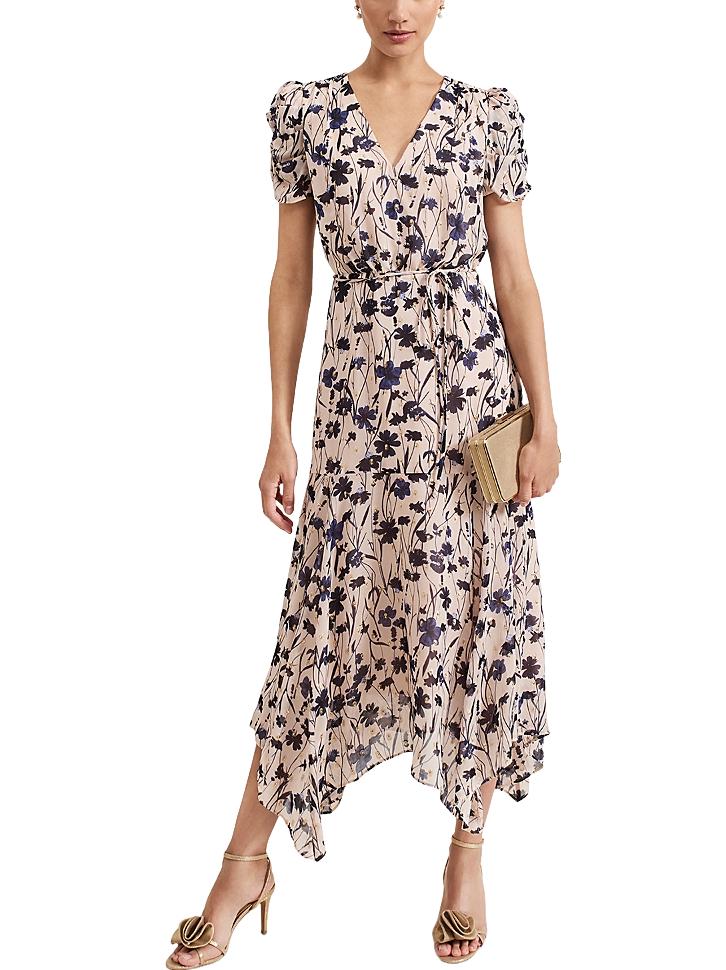PHASE EIGHT Verity Floral Handkerchief Hem Dress