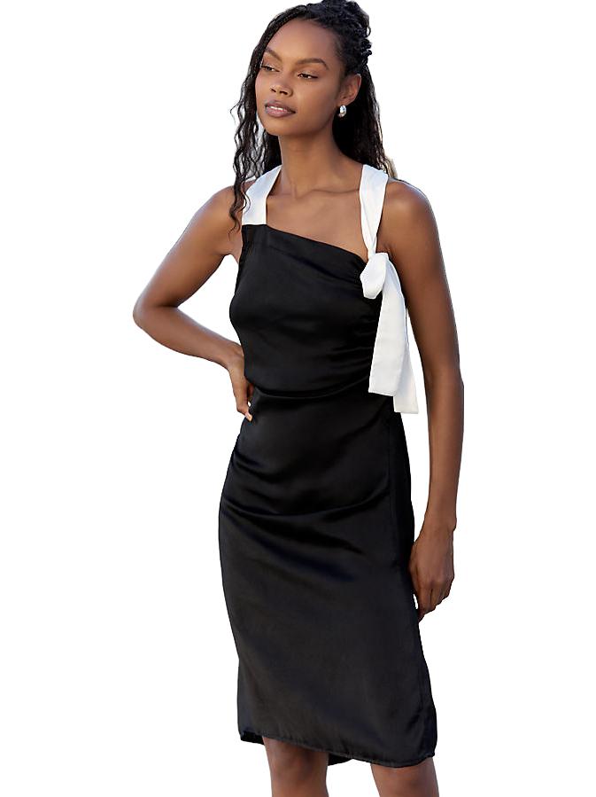 Celandine Halter Midi Dress In Black - 80% Off | Editorialist