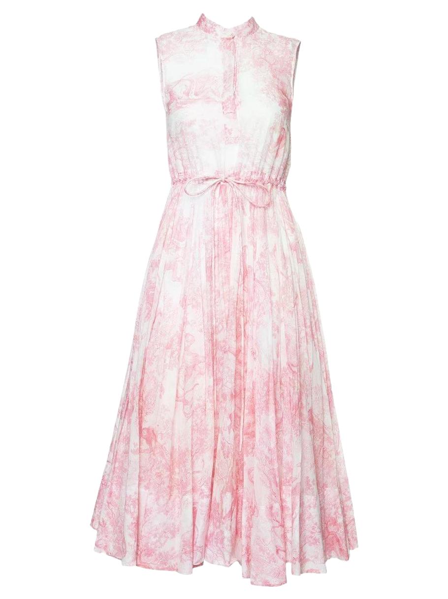 Dior Dioriviera' Flared Mid-Length Dress In Pink - 5% Off | Editorialist