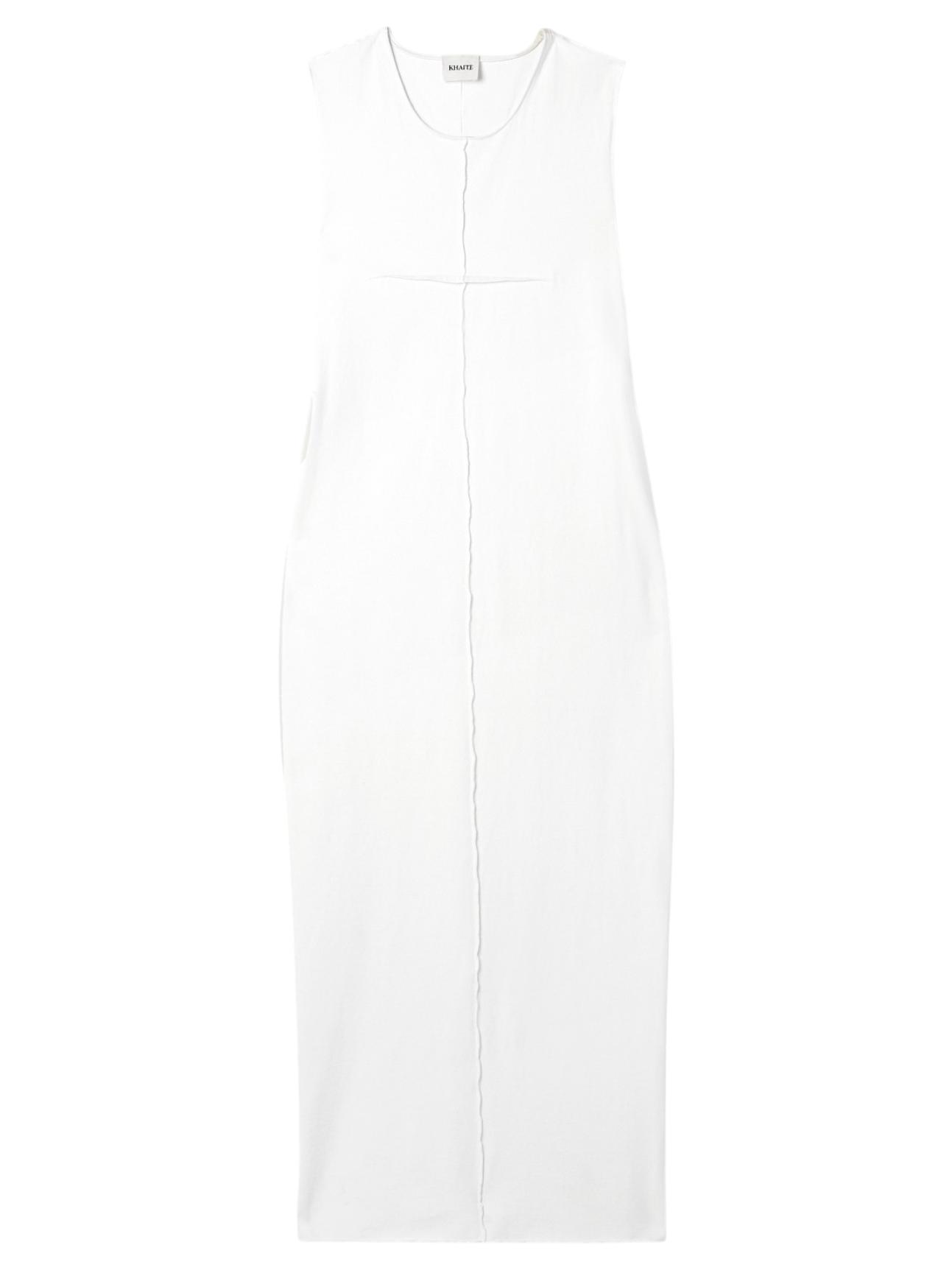 KHAITE KHAITE Hal Paneled Cotton-Jersey Midi Dress
