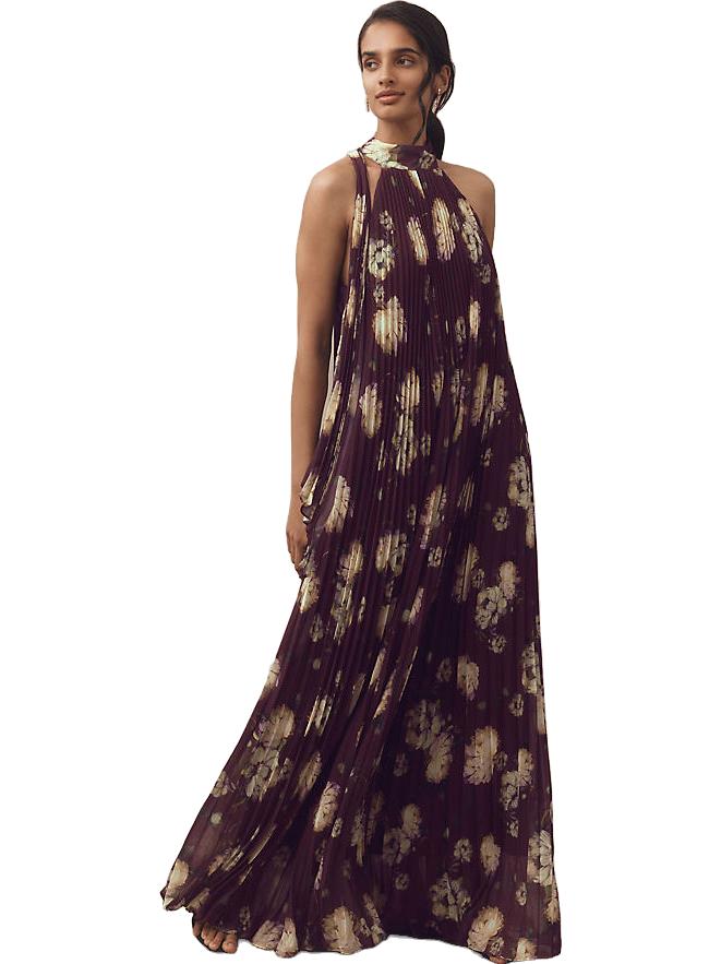 Bhldn Long-Sleeve Mock-Neck Stretch Lace Maxi Dress - White Dahlia |  Editorialist