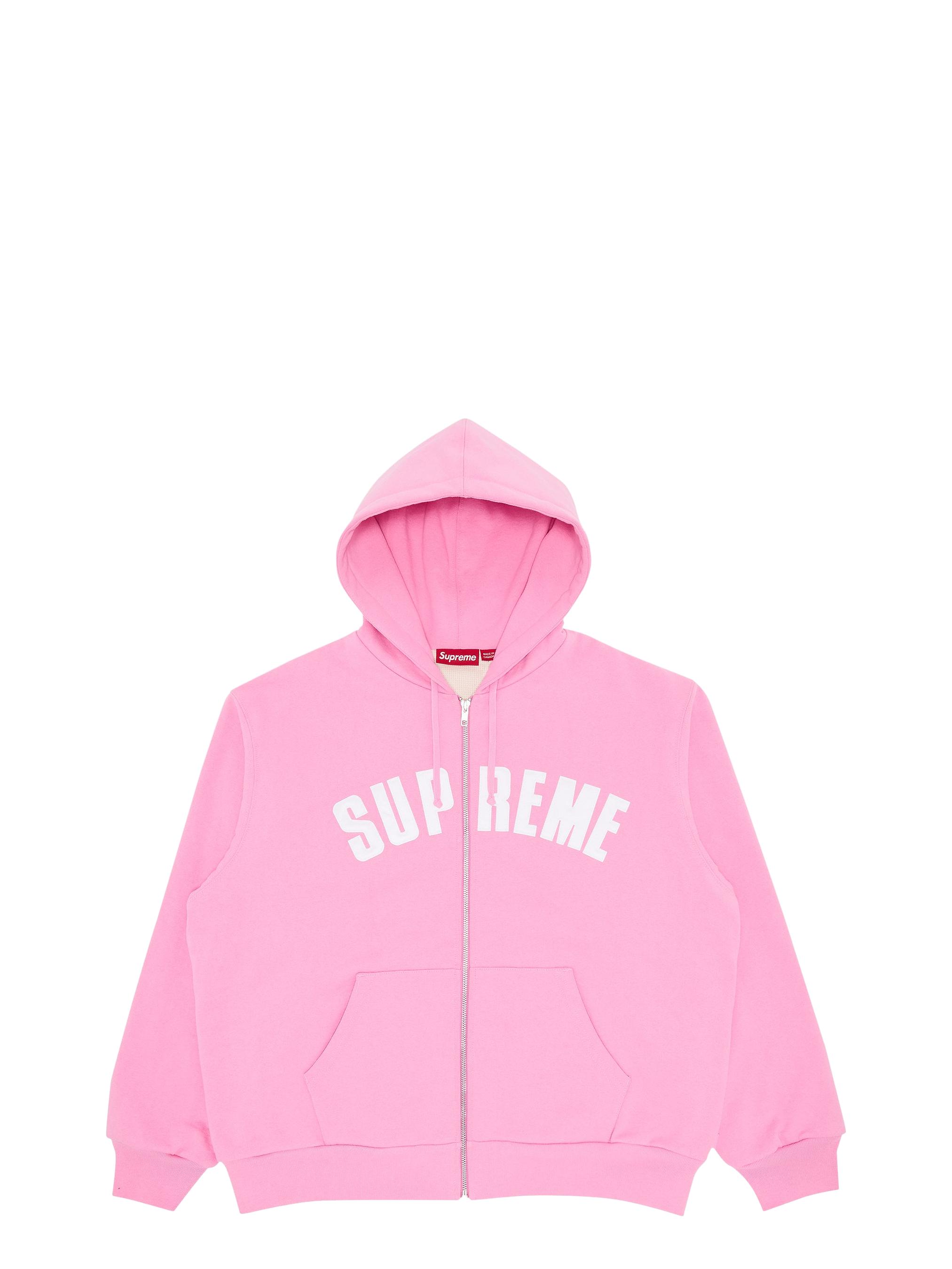 Supreme Arc Thermal Zip Up Hooded Sweatshirt Pink Editorialist