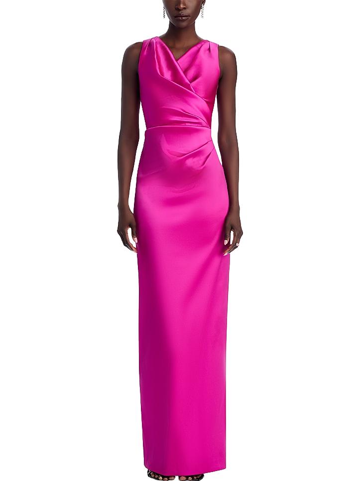 RICKIE FREEMAN FOR TERI JON Teri Jon By Rickie Freeman Mikado Ruched Tank Gown