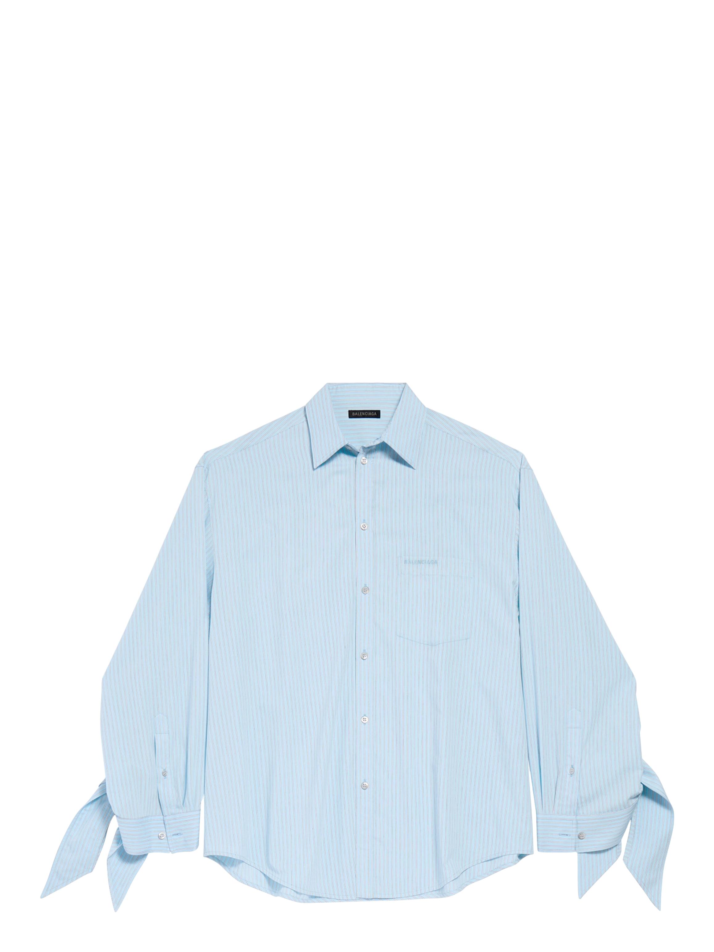 BALENCIAGA Cotton-Blend Striped Shirt with Knotted Cuffs