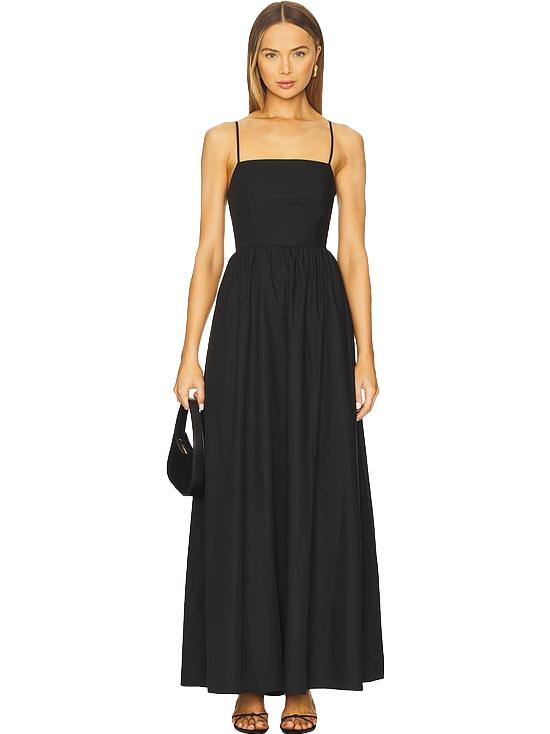 SUSANA MONACO Poplin Lace Up String Maxi Dress