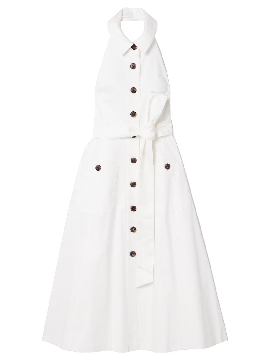 Central Park West Halterneck Shirt Dress - Blue Stripe | Editorialist Central Park West Halterneck Shirt Dress - Blue Stripe | Editorialist