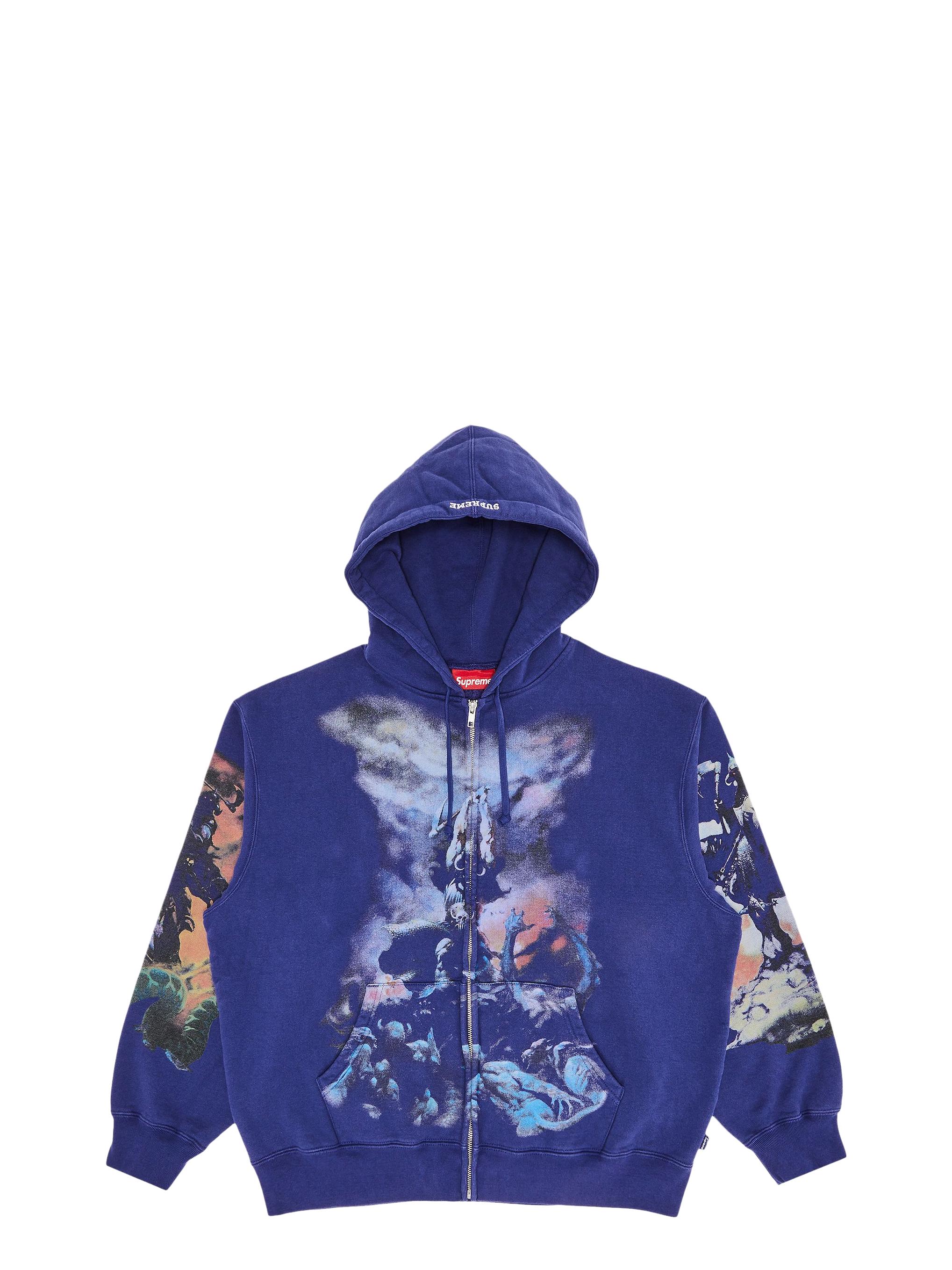 Supreme X Frank Frazetta Zip-Up Hoodie - Blue | Editorialist