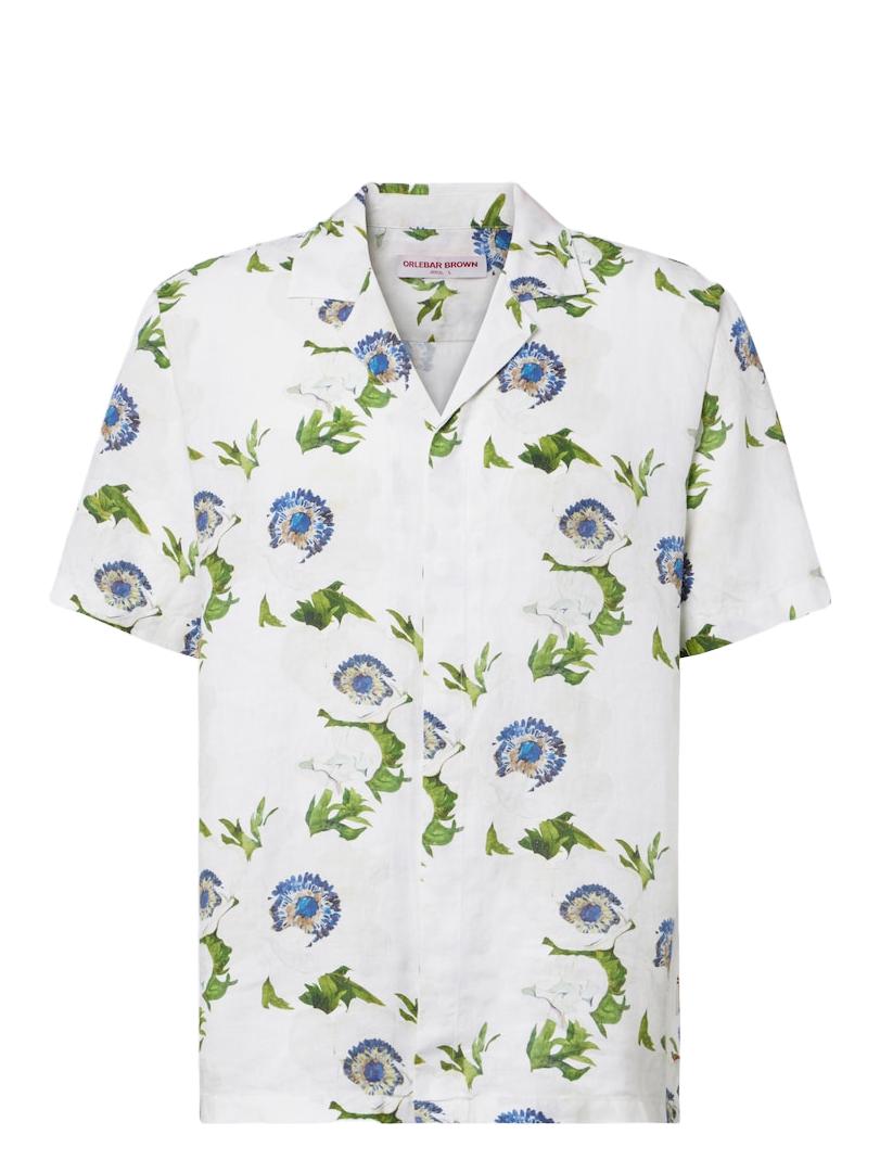 ORLEBAR BROWN maitan floral linen bowling shirt