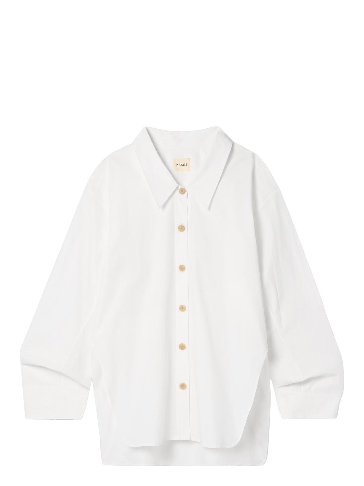 KHAITE Herschel Oversized Cotton-Poplin Shirt