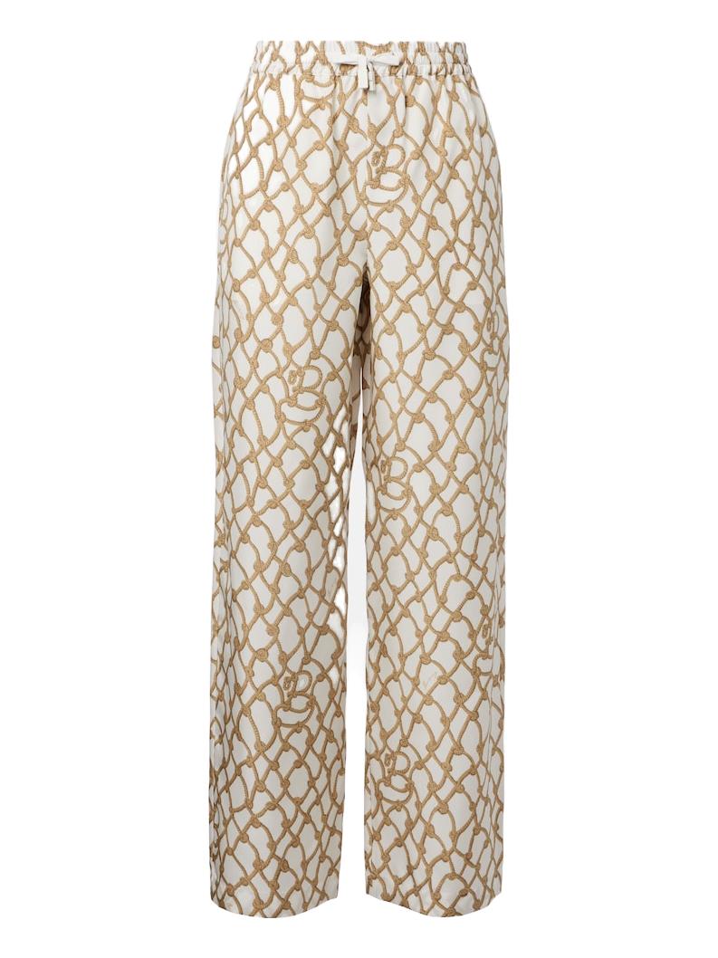 BURBERRY Printed High-Rise Silk Palazzo Pants