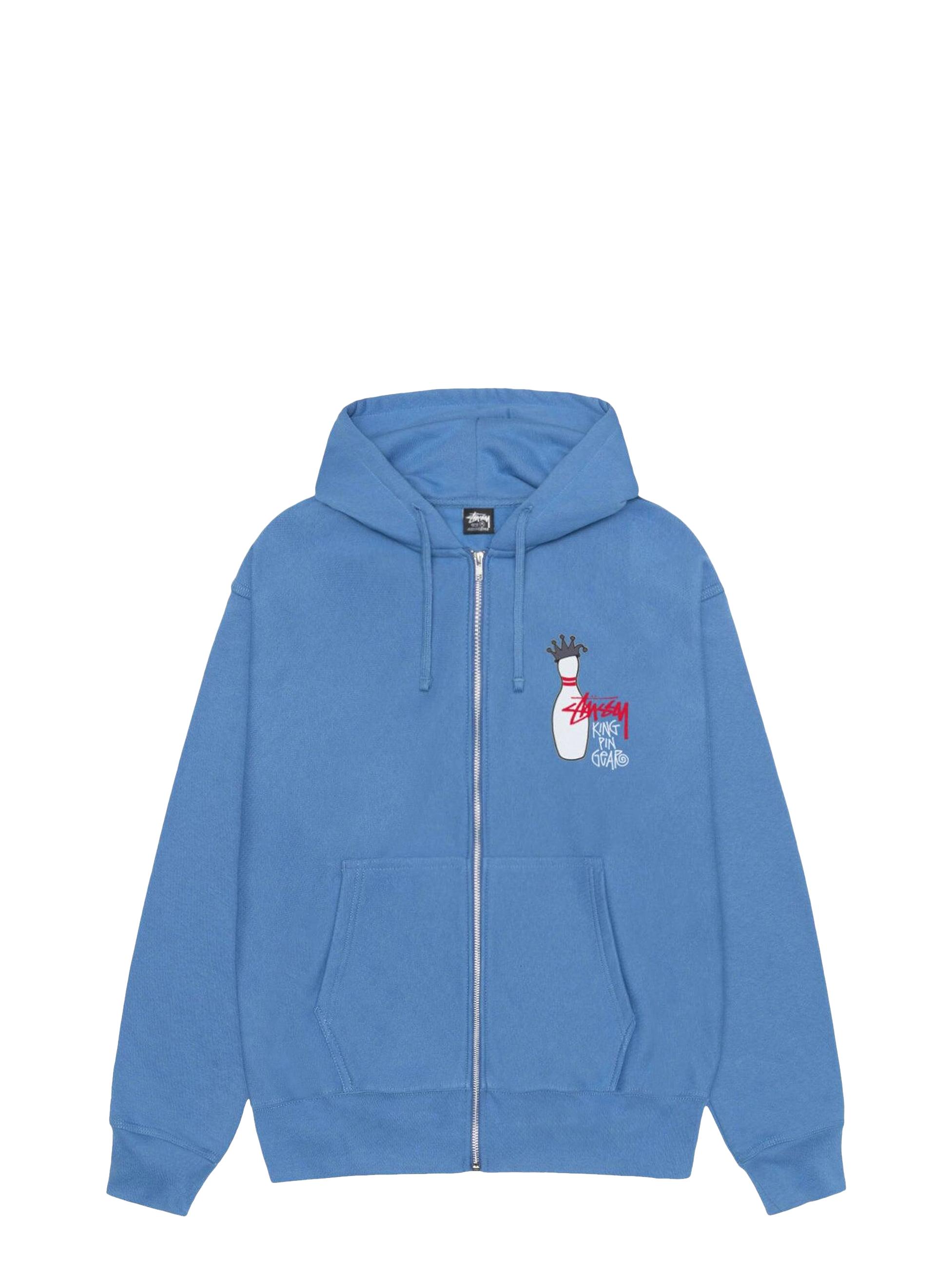 トップス stussy King pin zip hoodie StüSsy Kingpin Zip Hoodie - Blue | Editorialist